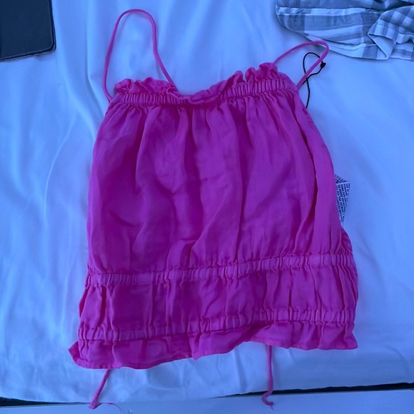 Zara | Tops | Zara Pink Open Back Tie Top | Poshmark